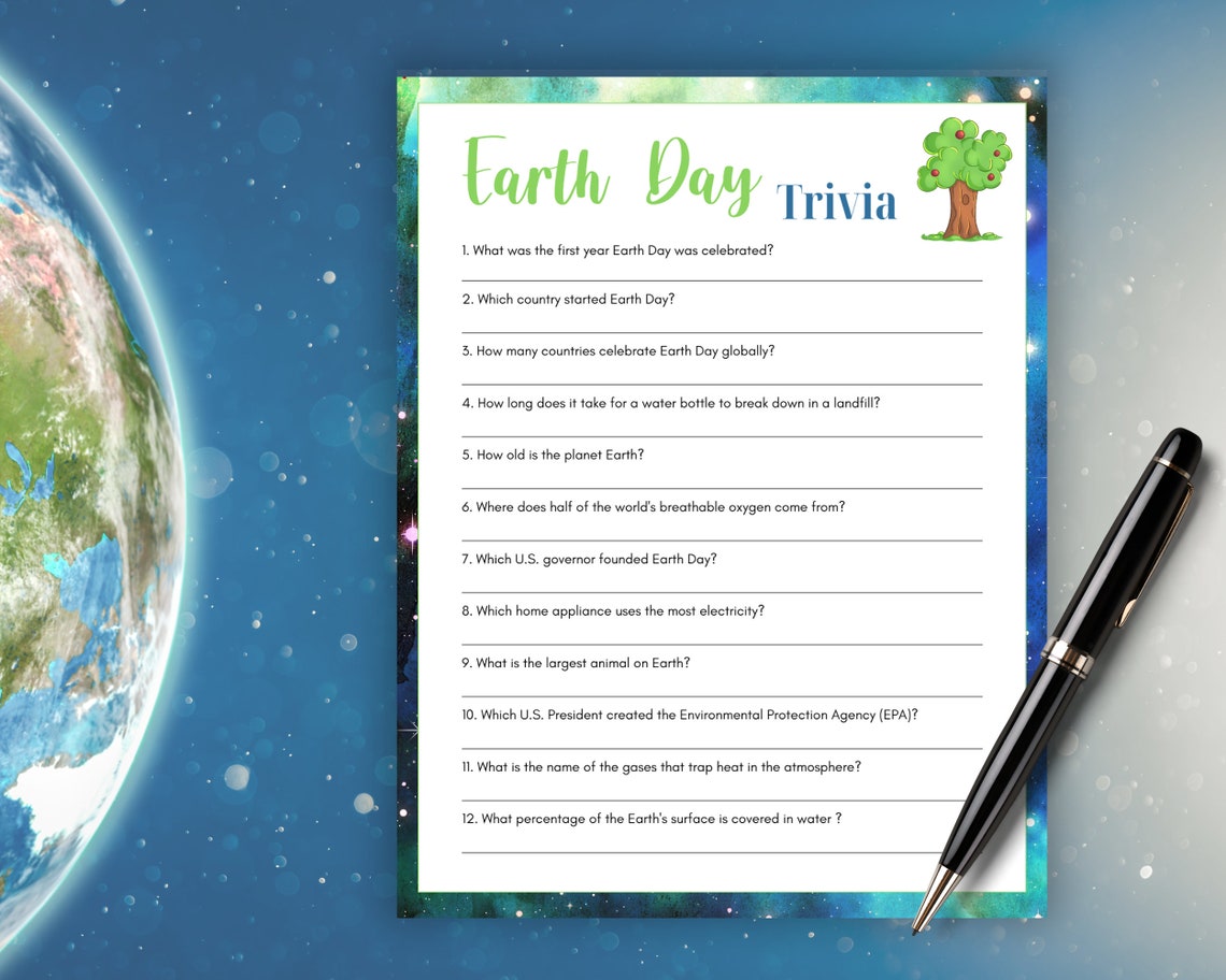 Earth Day Trivia Game, Printable Earth Day Trivia Activity, Classroom ...