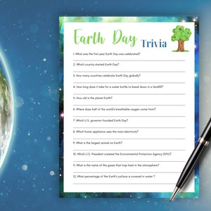 Earth Day Trivia Game, Printable Earth Day Trivia Activity, Classroom ...