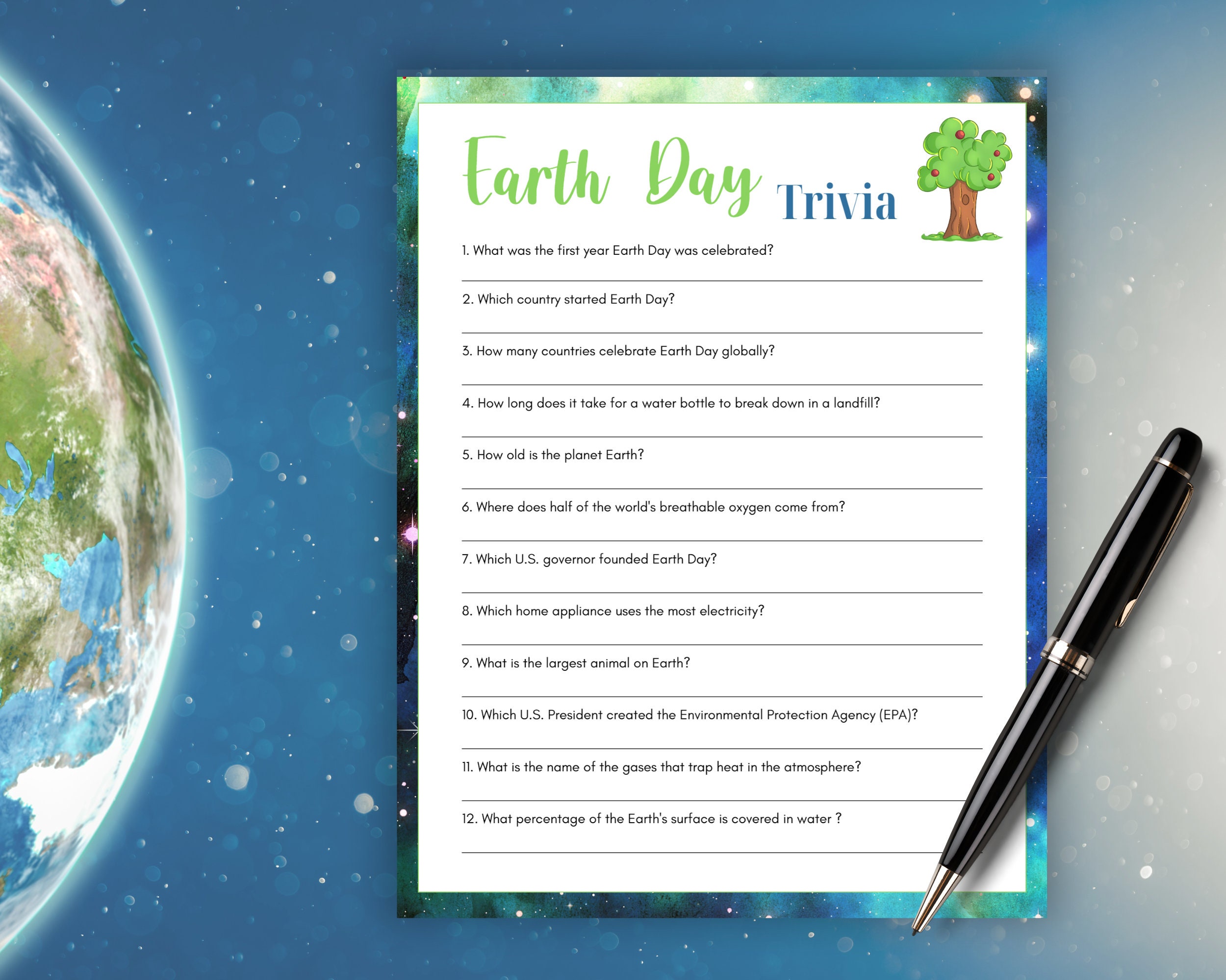 Earth Day Trivia Game, Printable Earth Day Trivia Activity, Classroom ...