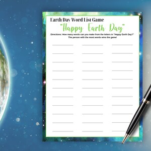 Earth Day Word Puzzle Game, Printable Earth Day Word Puzzle Activity ...