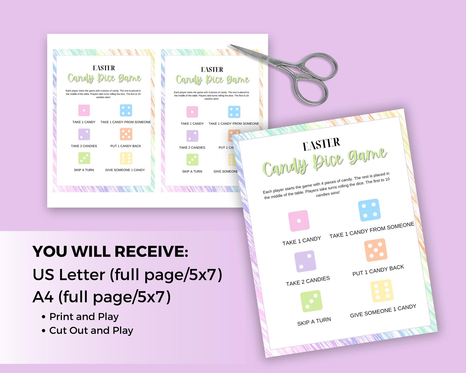 Easter Candy Dice Game Printable, Easter Candy Dice Activity, Spring ...