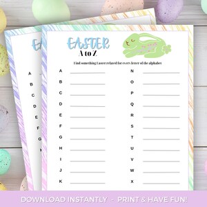 Easter A to Z Game, Printable Easter A to Z Activity, Easter Party ...