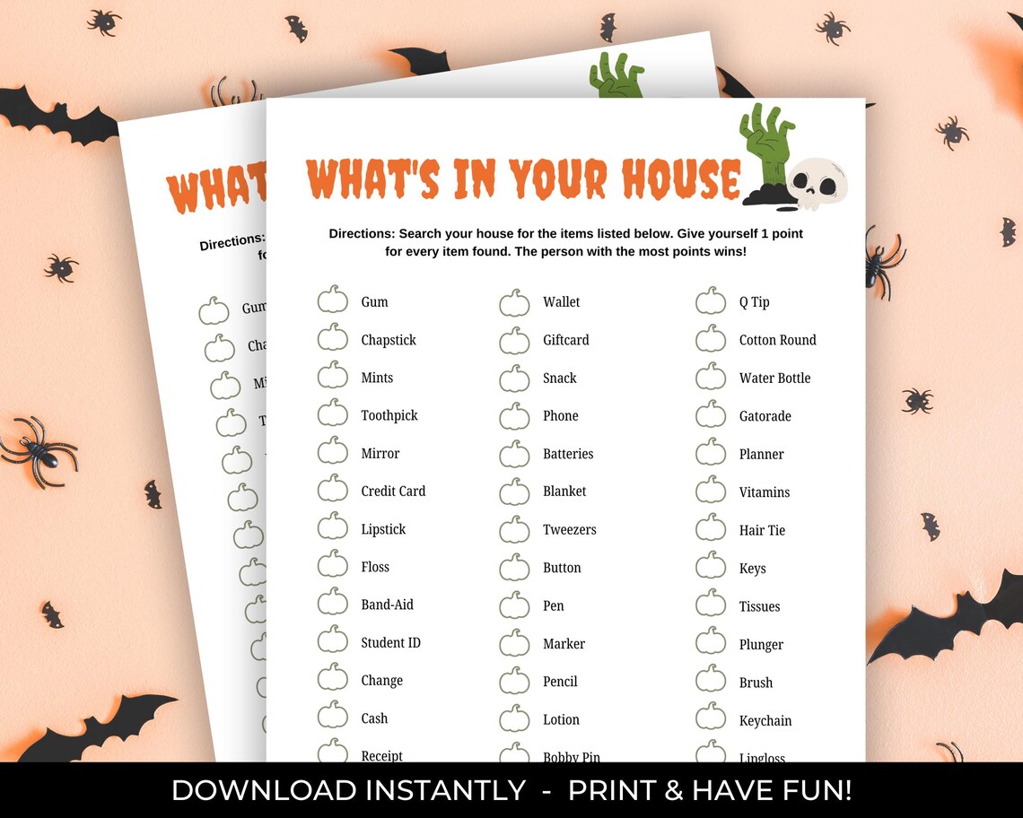 Halloween What's in Your House Game, Printable Halloween Game ...
