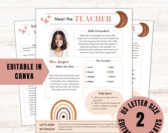 Editable Meet the Teacher Template Back to School Template - Etsy