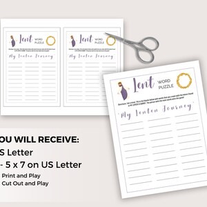 Lent Word Puzzle Game, Printable Lenten Activity, Lent Party Game ...