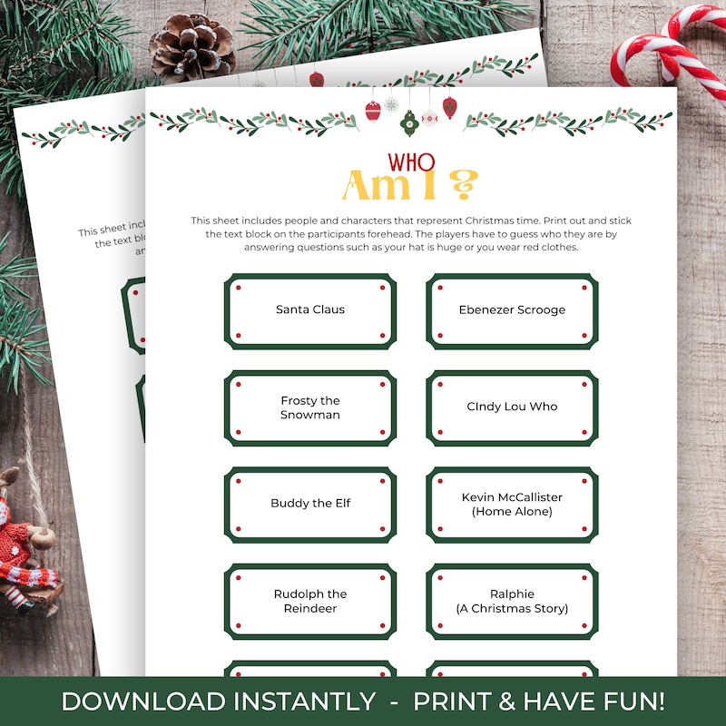 Guess Who Cards - Etsy