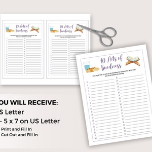 Lent 40 Acts of Kindness Tracker, Printable Lenten Acts of Kindness ...