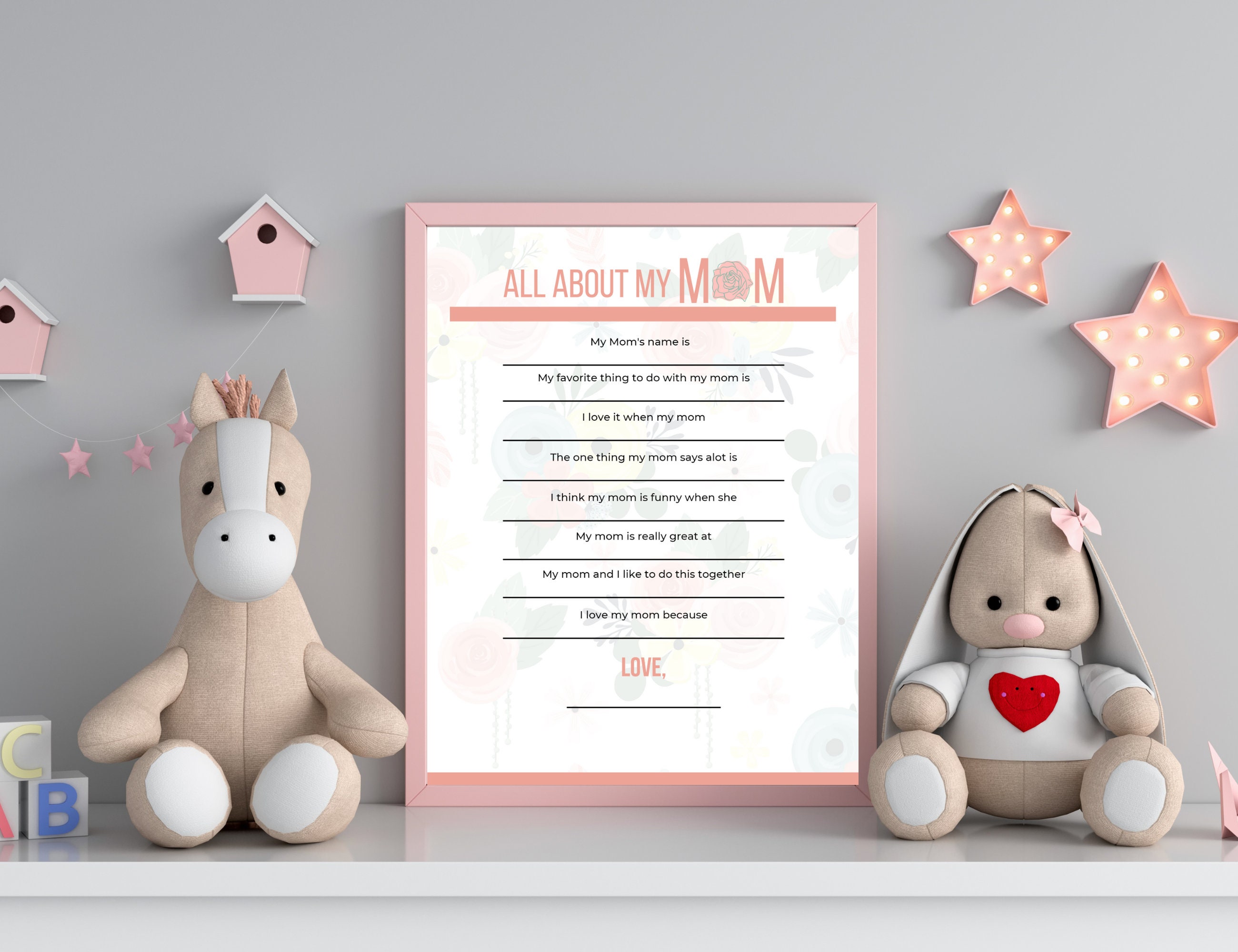 Personalized Mother's Day Questionnaire, Mother's Day Gift for Mom ...