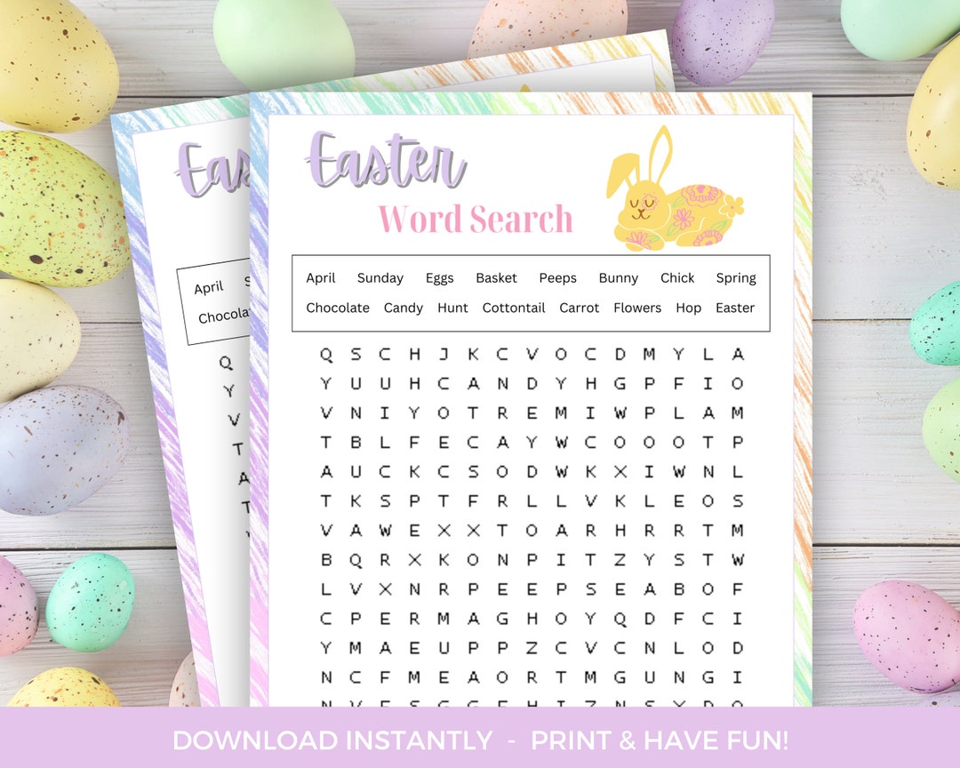 Easter Word Search, Printable Easter Word Search Activity, Easter Party ...