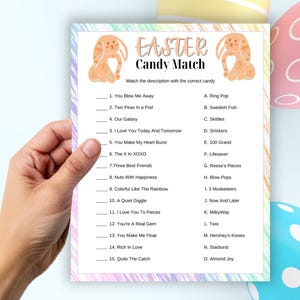 Easter Candy Match Game, Printable Easter Candy Match Activity, Easter ...