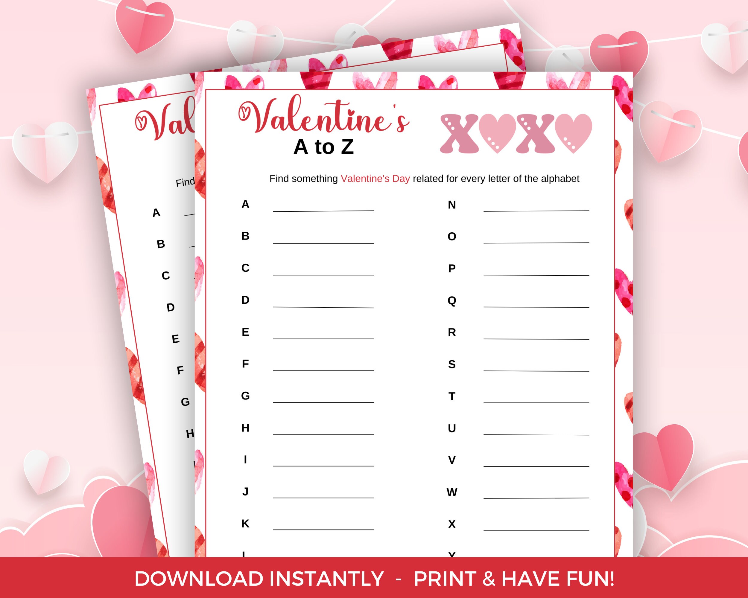 Valentine's Day Word Search Game, Printable Valentine's Day Game ...