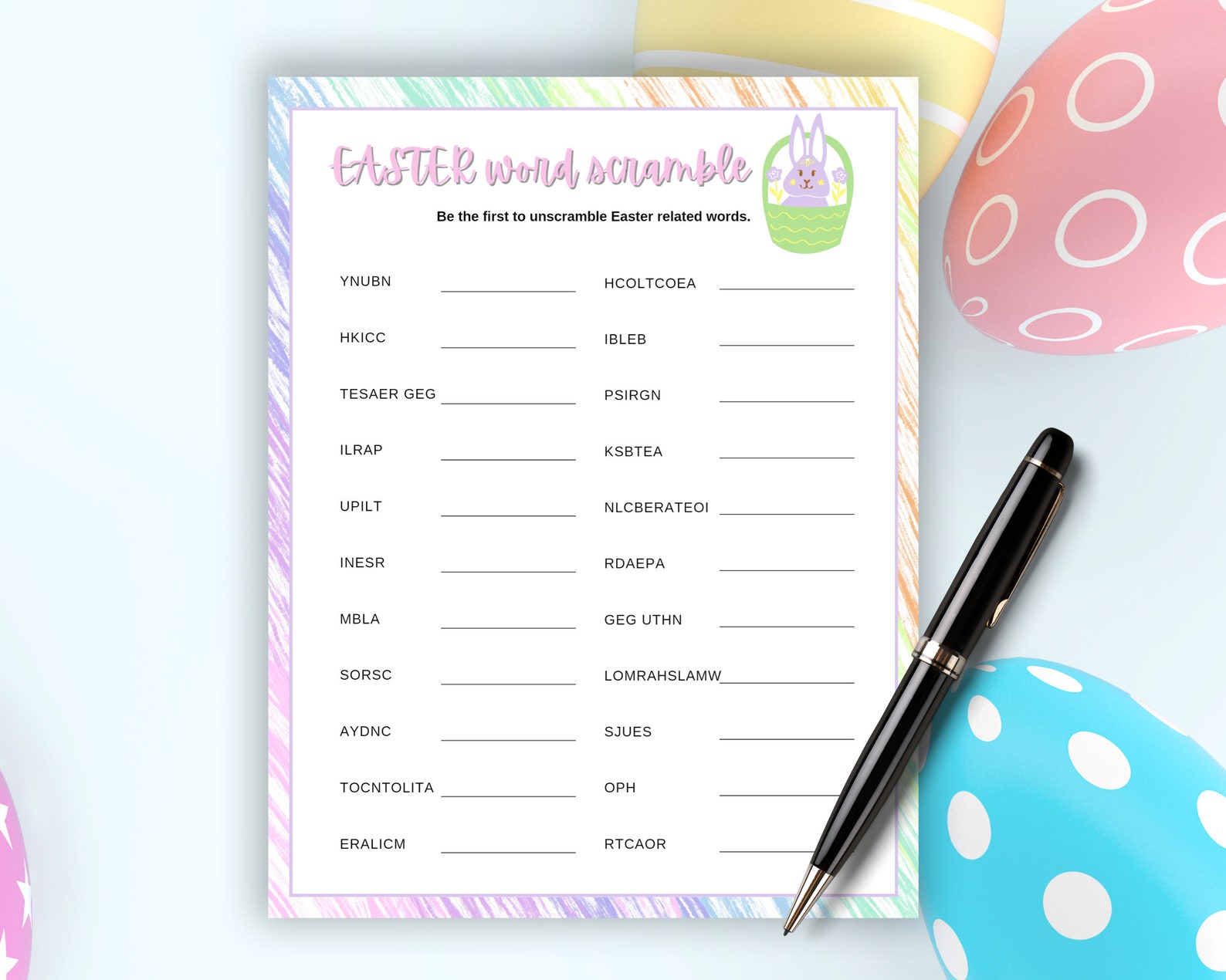 Easter Word Scramble Game, Printable Easter Word Scramble Activity ...