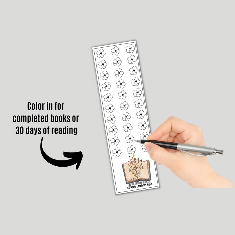 Reading Tracker Bookmark, Book Tracker Bookmark Printable, 30 Day ...
