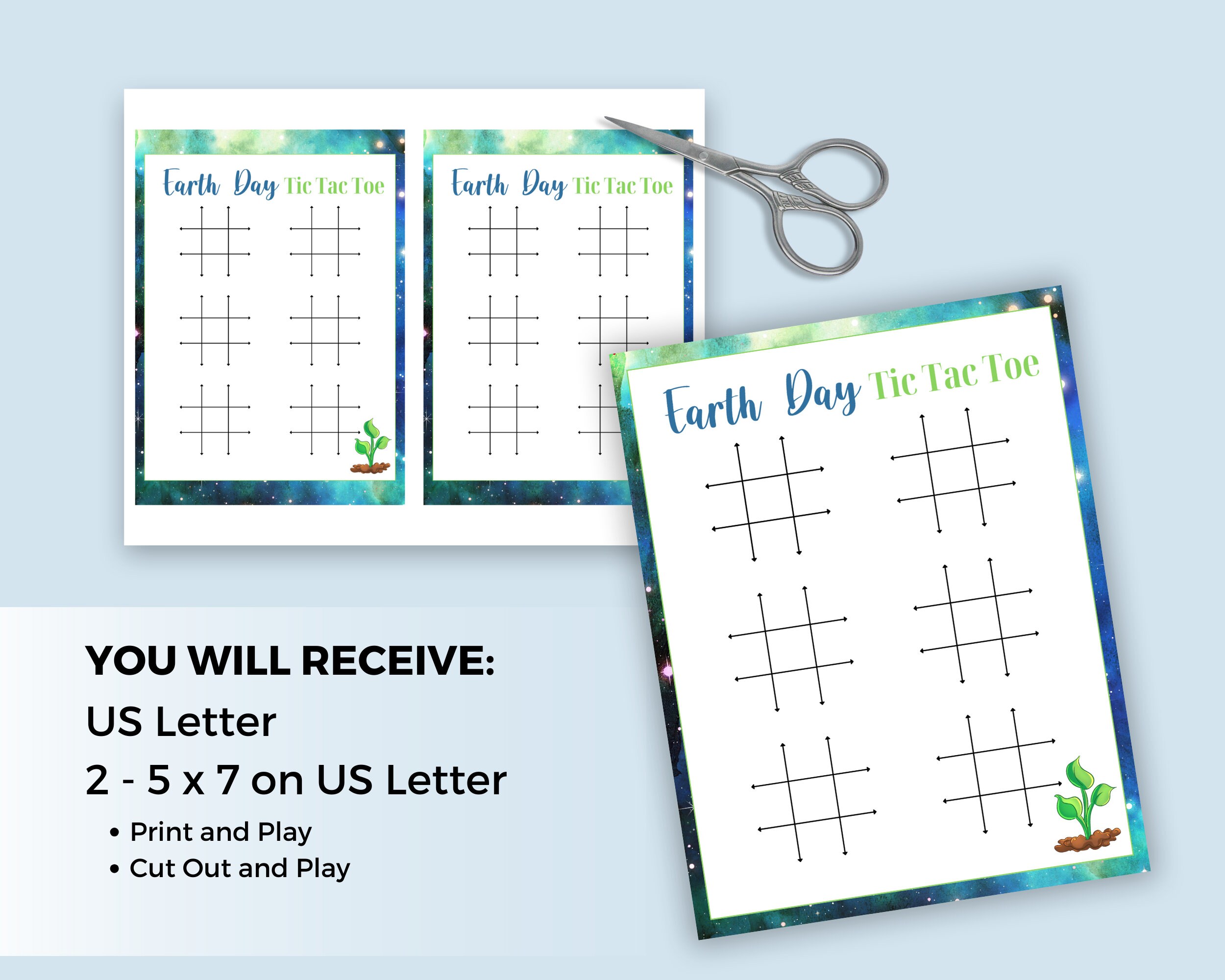 Earth Day Tic Tac Toe Game, Printable Earth Day Tic Tac Toe Activity ...