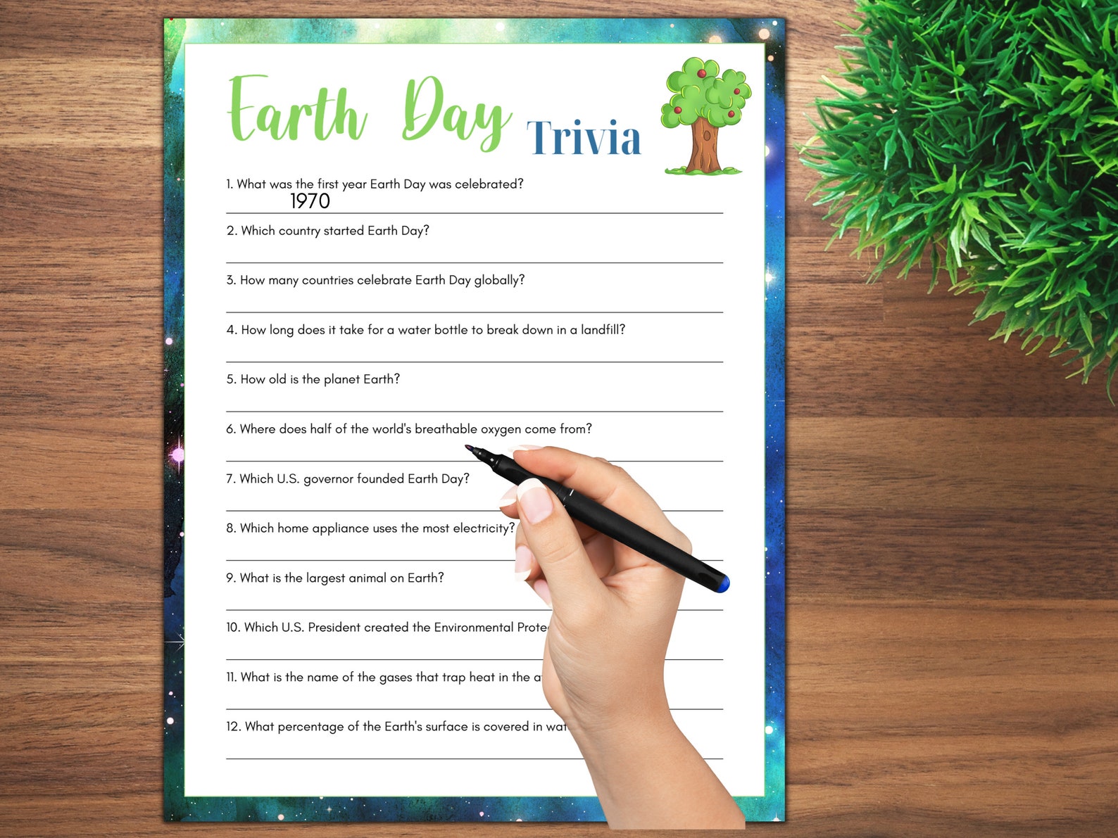 Earth Day Trivia Game, Printable Earth Day Trivia Game for Kids ...