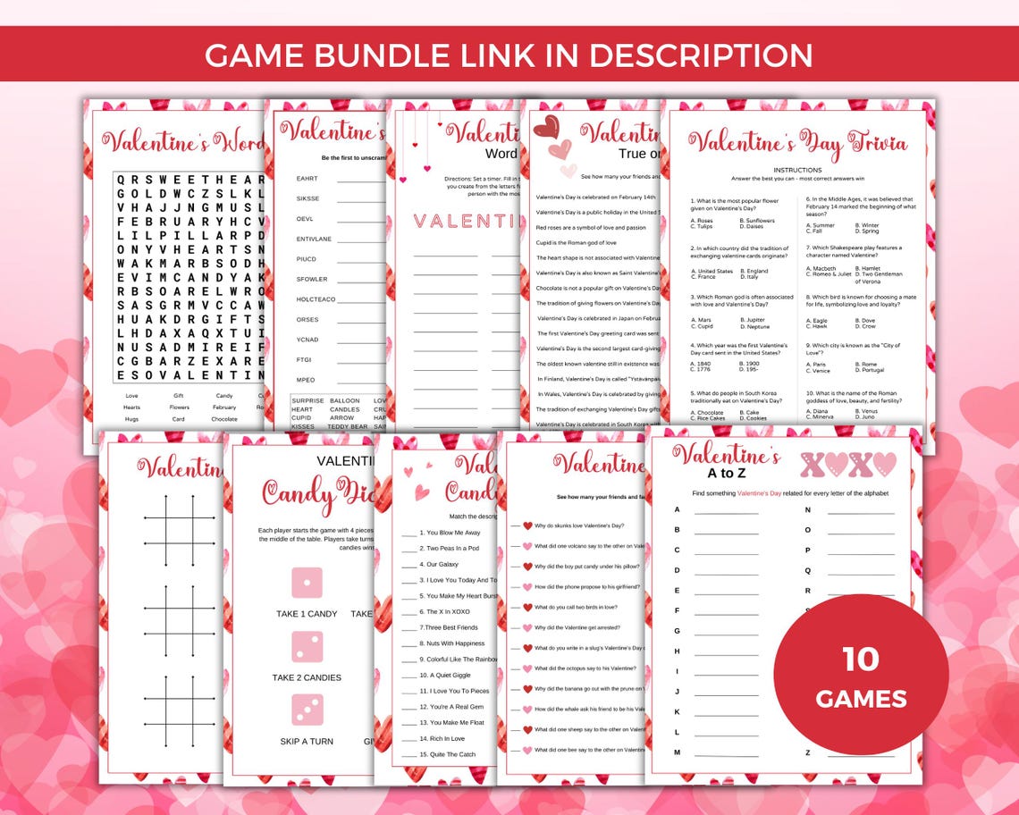 Valentine's Day Candy Match Game, Printable Valentine's Day Game ...