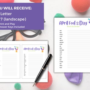 April Fools Day Game Bundle, Printable April Fools Day Activity Bundle ...