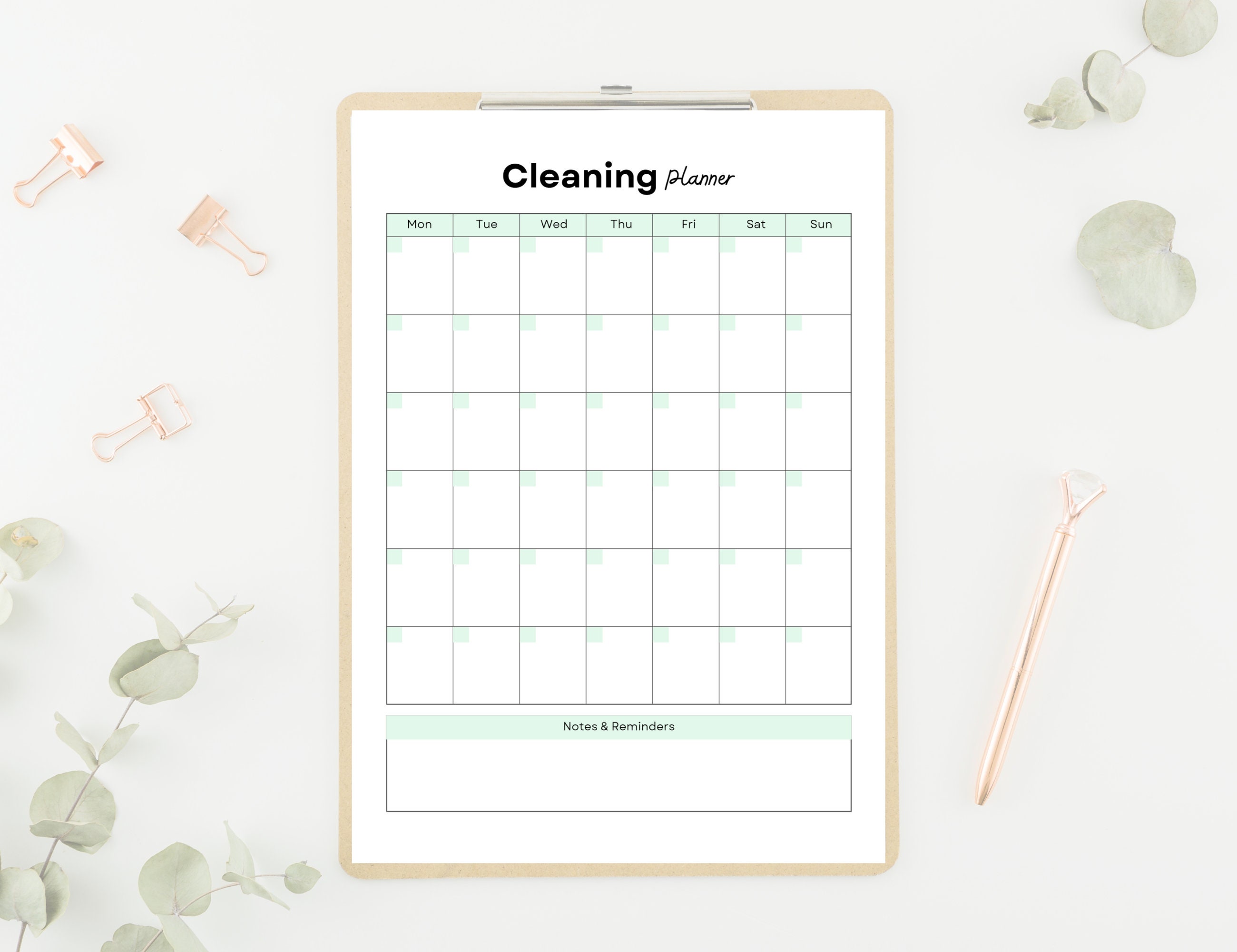 Printable Cleaning Calendar, Monthly Cleaning Calendar, Cleaning ...