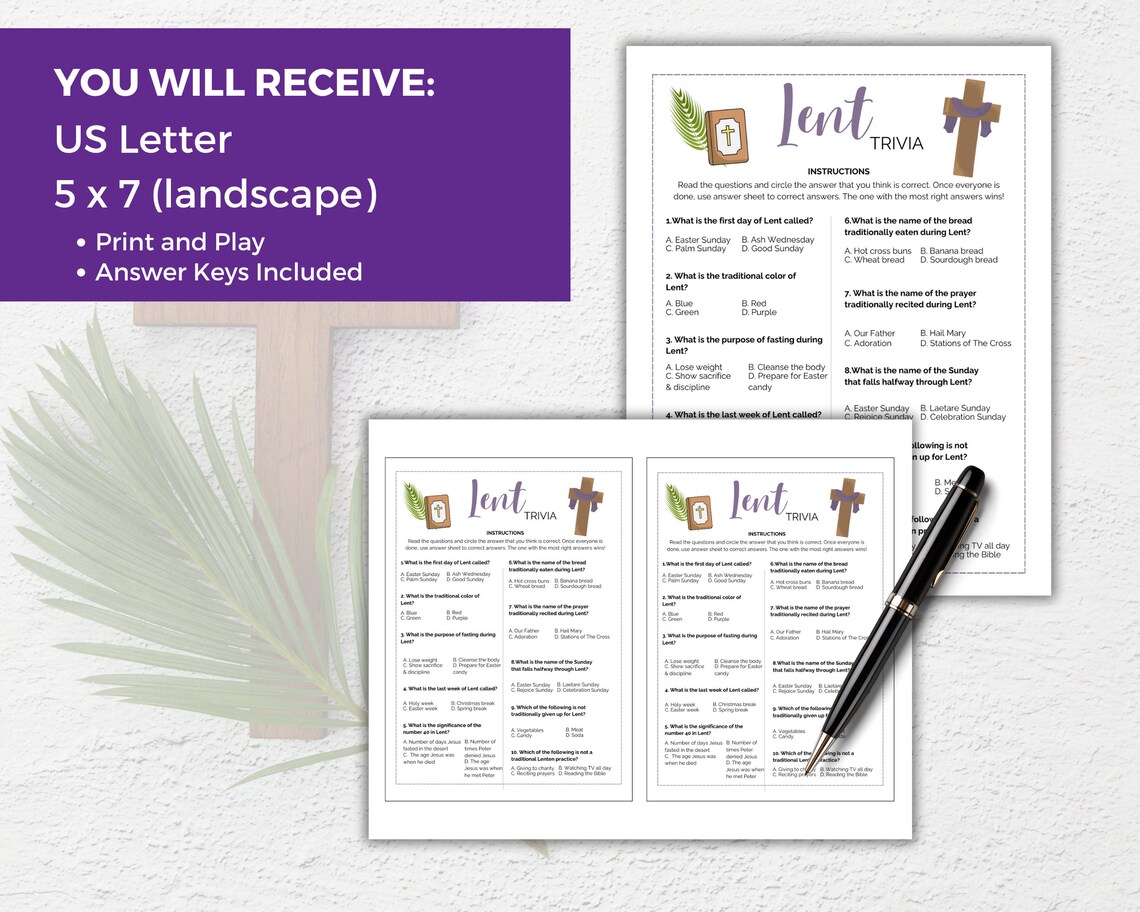 Lent Activity Bundle, Printable Lenten Party Games, Easter Activities ...
