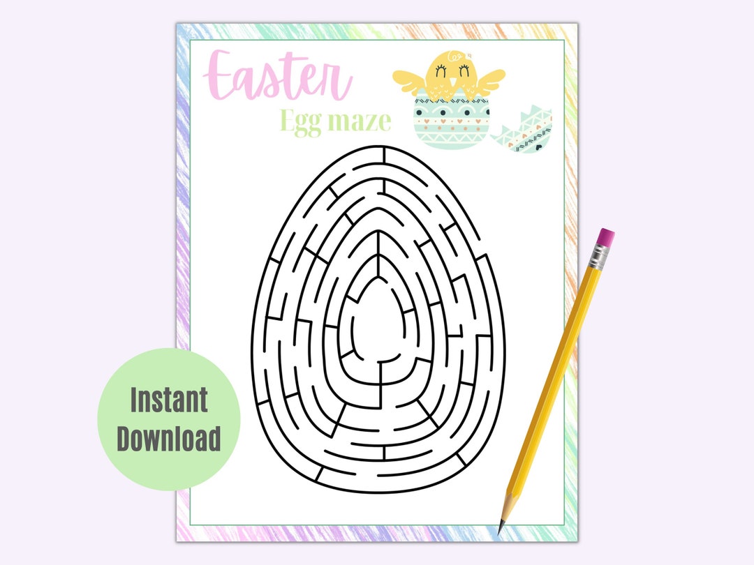 Easter Maze Printable, Easter Party Game, Easter Classroom Activity ...
