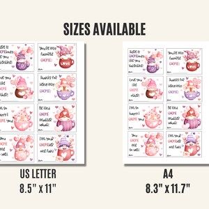 Printable Gnome Valentine Cards, Gnome Valentine Tags, School Valentine ...