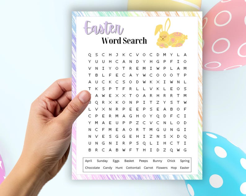 Easter Word Search, Printable Easter Word Search Activity, Easter Party ...