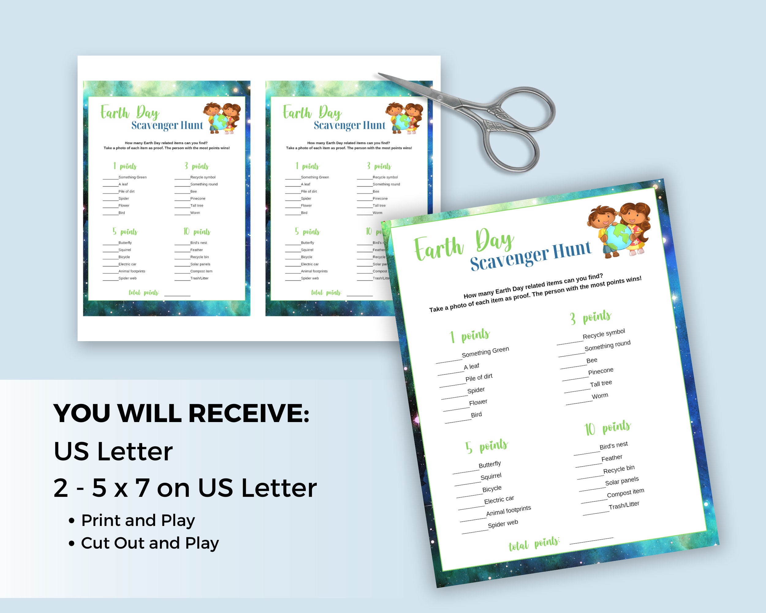 Earth Day Scavenger Hunt Game, Printable Earth Day Scavenger Hunt ...