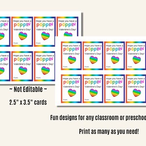 Printable Pop It Valentine Cards, Pop It Valentine Tags, Kids Valentine ...
