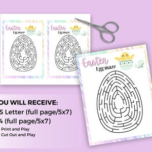 Easter Maze Game, Printable Easter Egg Maze Activity, Easter Party ...