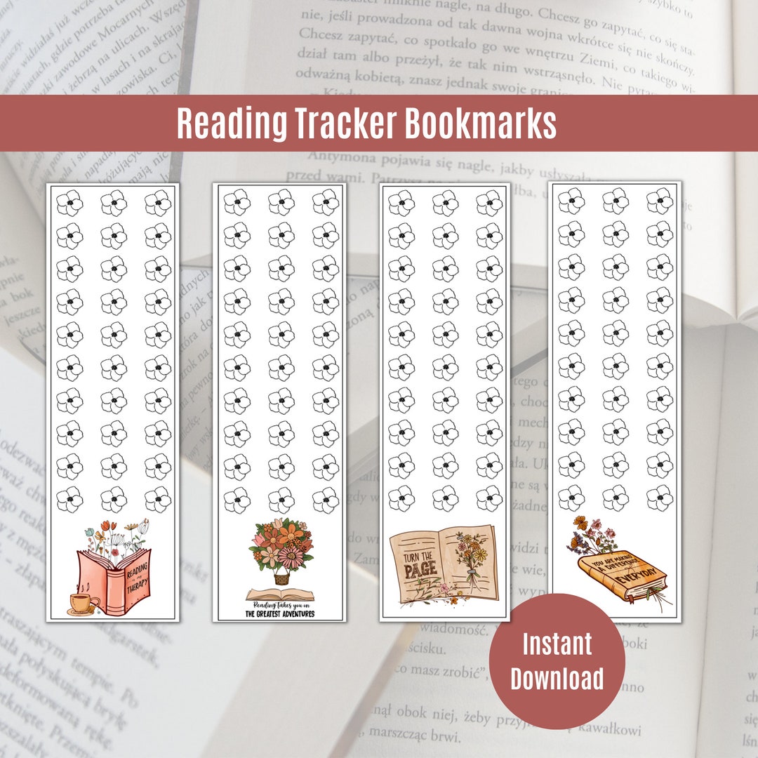 Reading Tracker Bookmark, Book Tracker Bookmark Printable, 30 Day ...