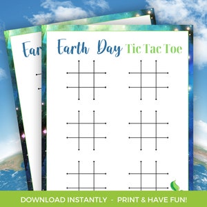 Earth Day Tic Tac Toe Game, Printable Earth Day Tic Tac Toe Activity ...