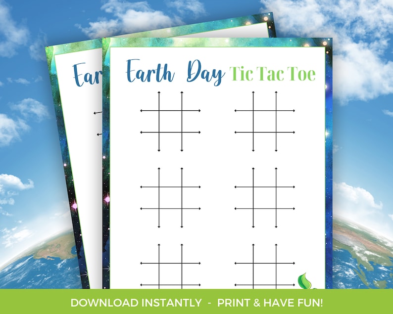 Earth Day Tic Tac Toe Game, Printable Earth Day Tic Tac Toe Activity ...