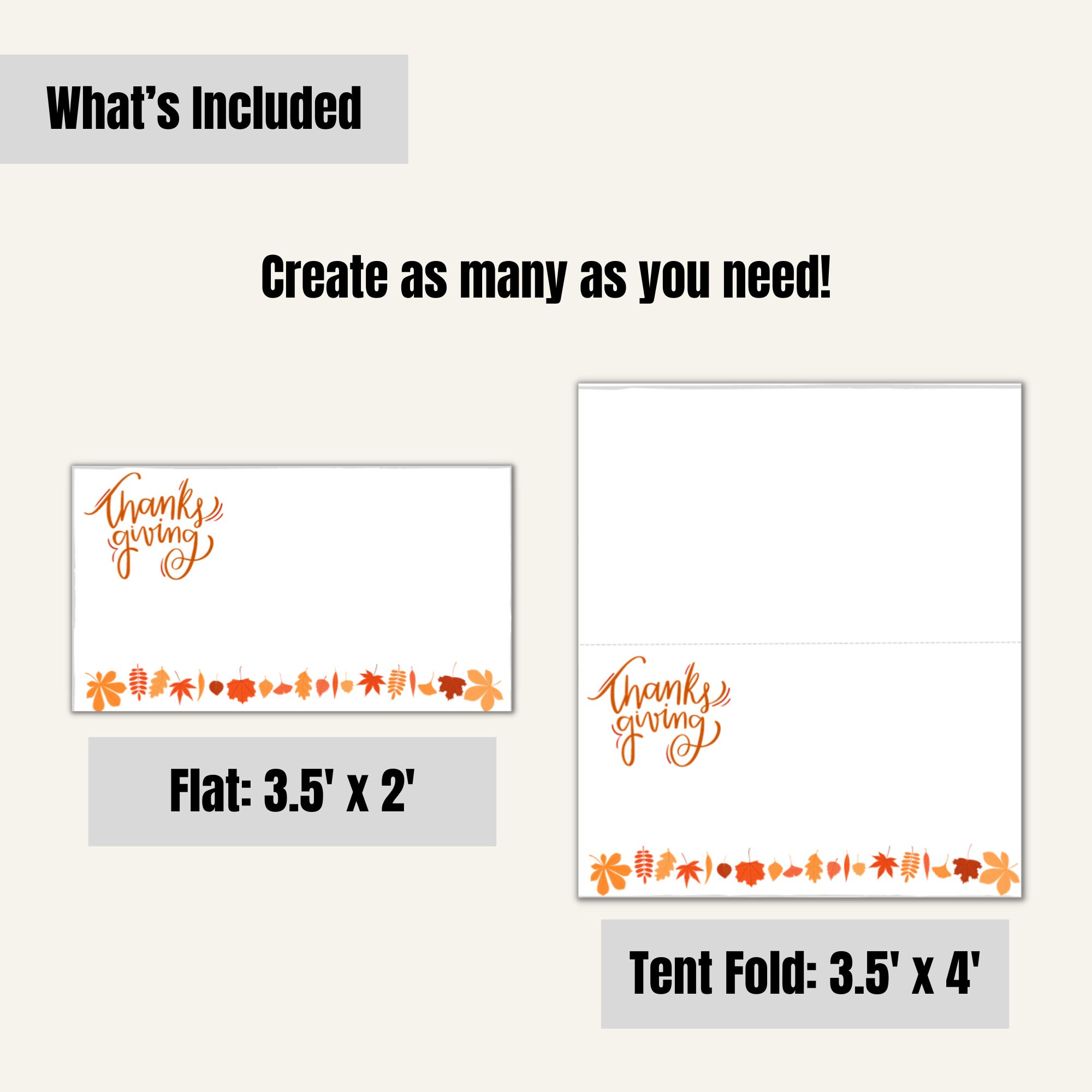 Thanksgiving Name Card Template, Friendsgiving Name Place Cards ...