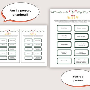 Christmas Who Am I Game, Printable Christmas Who Am I Game, Christmas ...