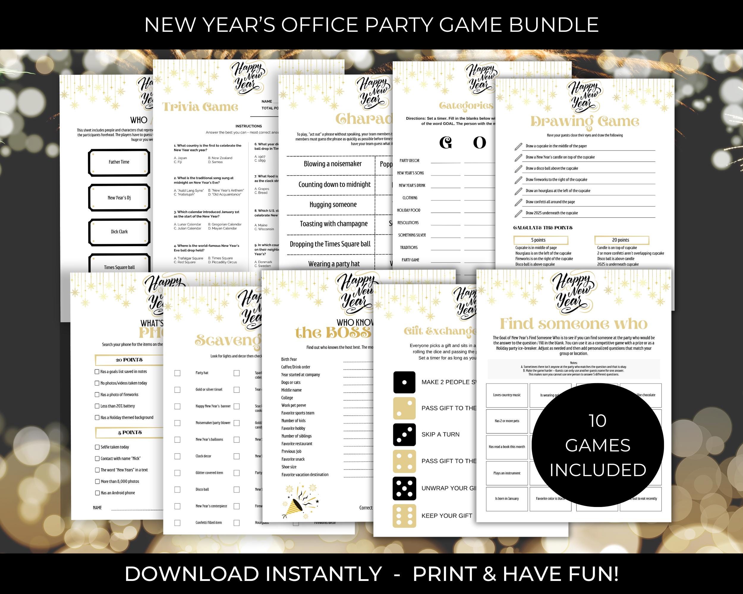 New Year's Scavenger Hunt Game, Printable Treasure Hunt Game, New Year ...