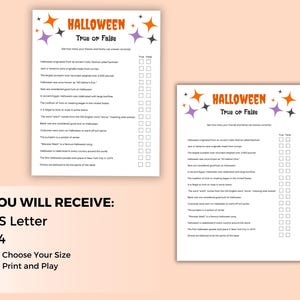 Halloween True or False Game, Printable Fact or Fiction Game, Halloween ...