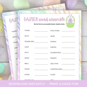 Easter Word Scramble Game, Printable Easter Word Scramble Activity ...