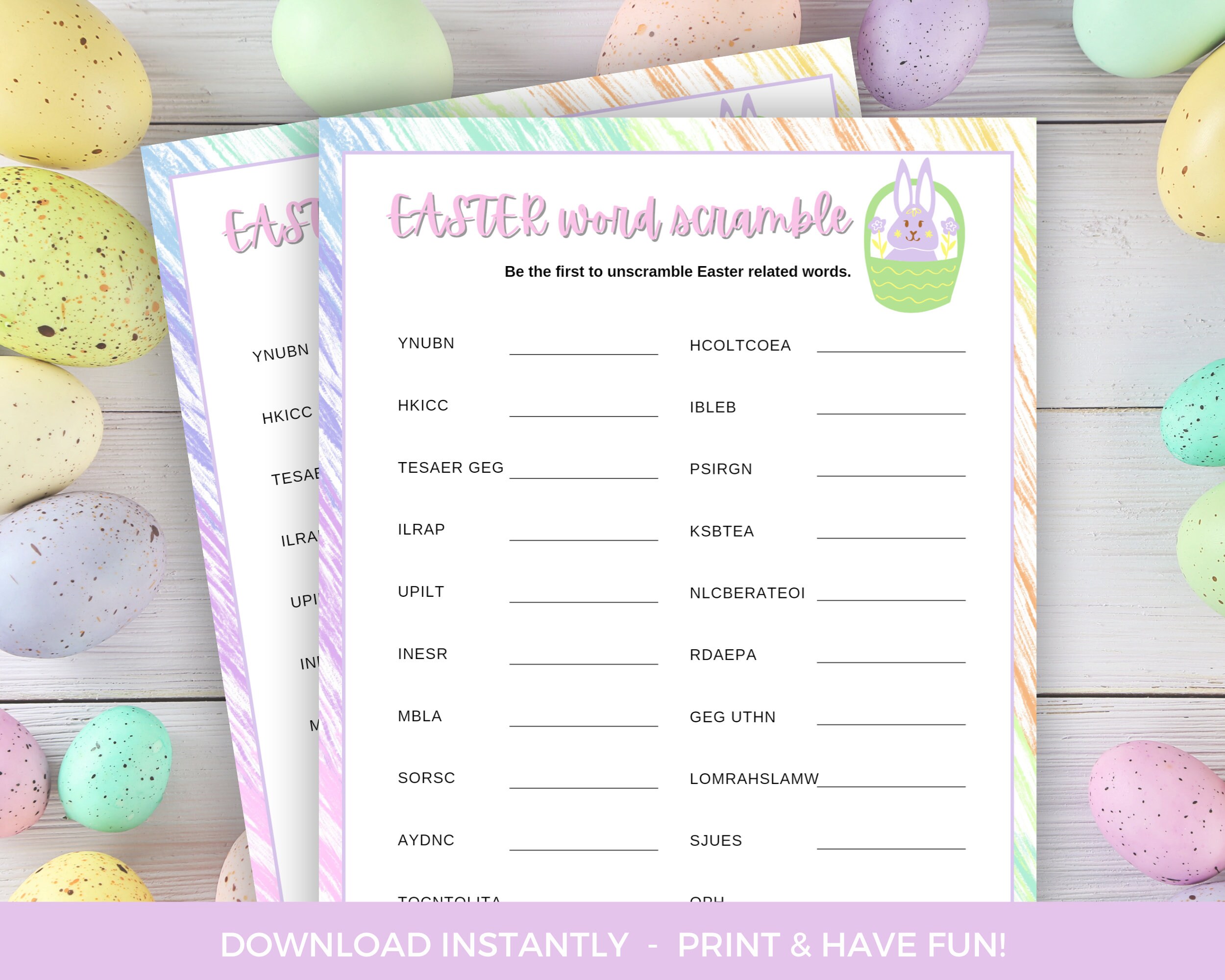 Easter Word Scramble Game, Printable Easter Word Scramble Activity ...