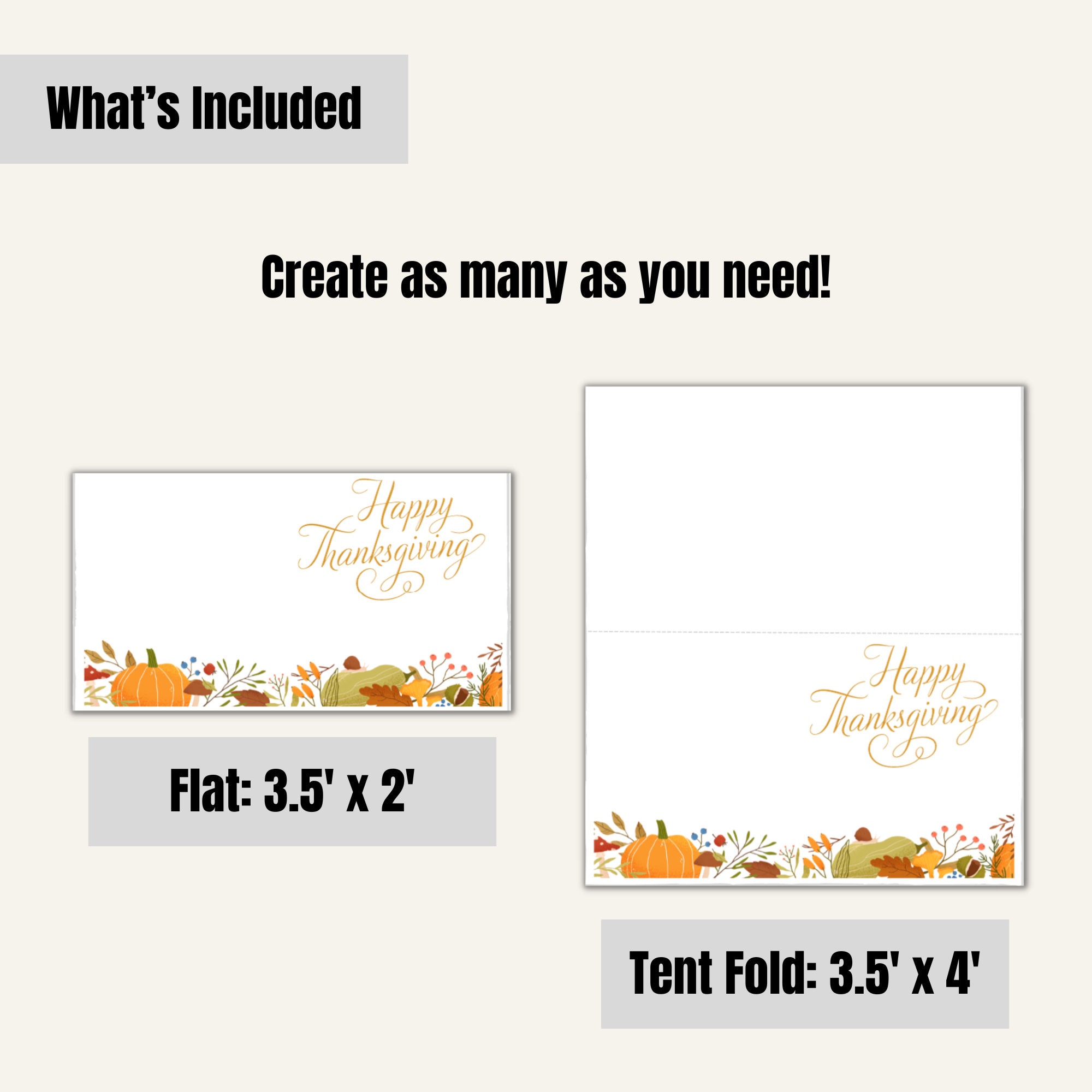 Thanksgiving Name Card Template, Friendsgiving Name Place Cards ...