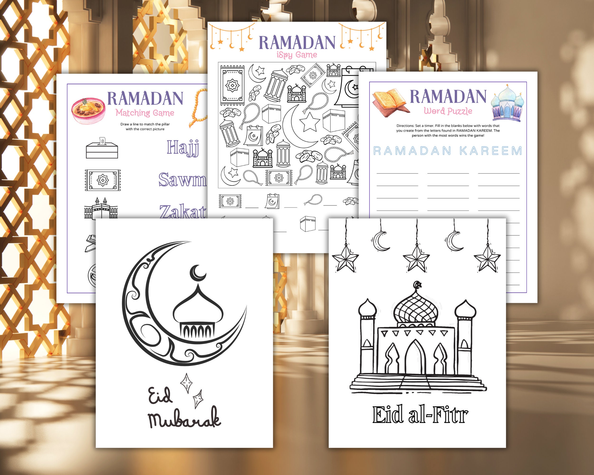 Ramadan Activity Bundle, Printable Ramadan Activities for Kids, EID ...