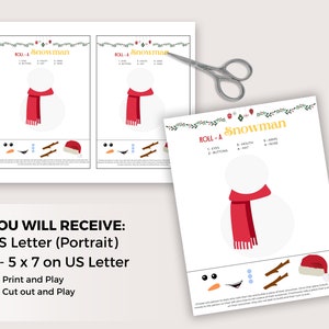 Roll a Snowman Game, Printable Christmas Dice Game, Holiday Party Game ...