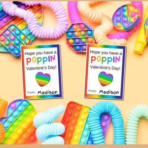 Printable Pop It Valentine Cards, Pop It Valentine Tags, Kids Valentine ...
