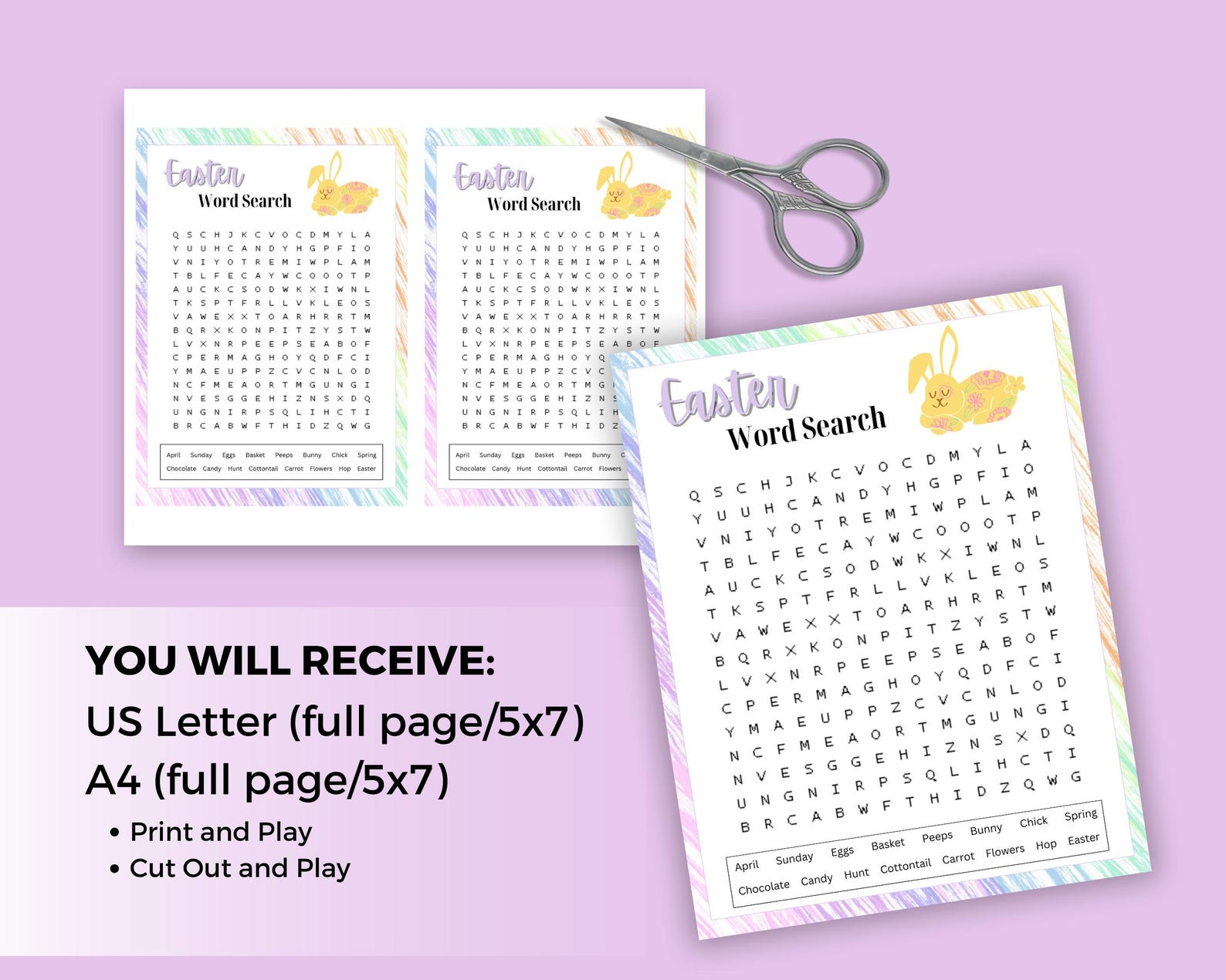 Easter Word Search, Printable Easter Word Search Activity, Easter Party ...