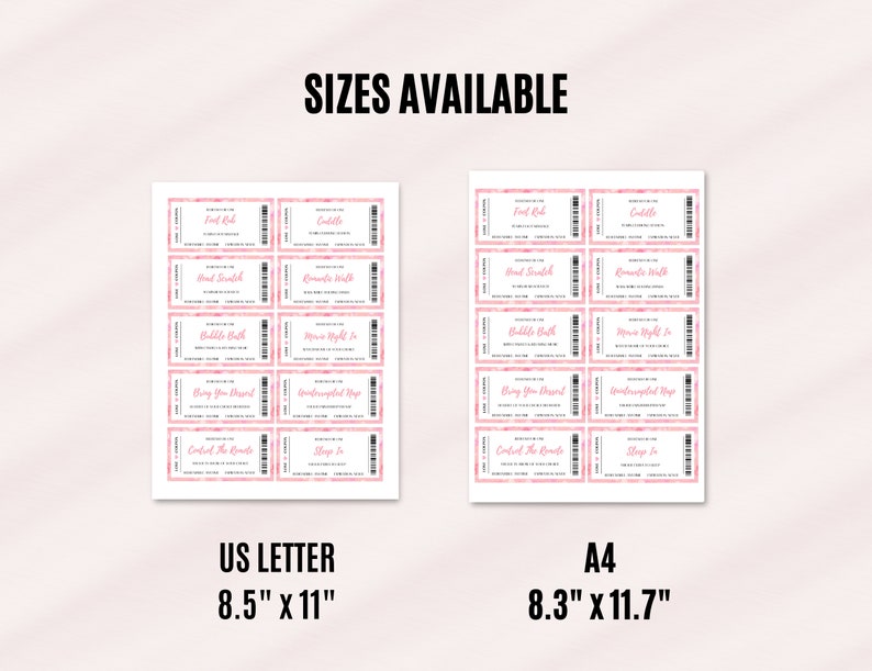 Editable Love Coupons for Her, Printable Love Coupons, Gift for Her ...