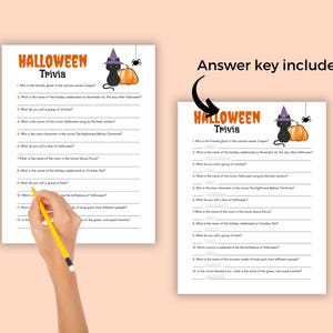 Halloween Trivia Game, Printable Quiz Game, Halloween Party Game ...