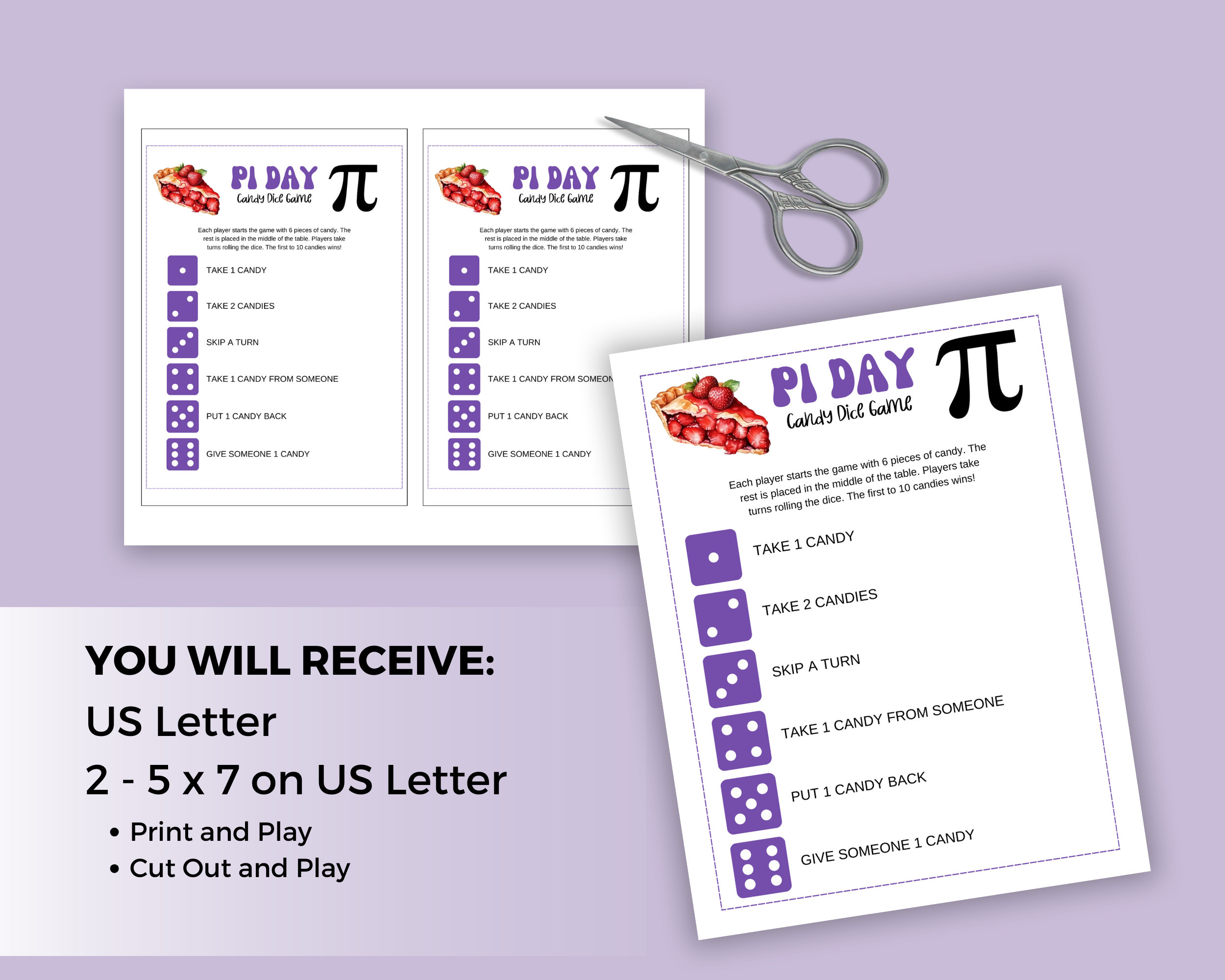 Pi Day Candy Dice Game, Printable Pi Day Candy Dice Activity, Pi Day Party, Pi Day Games, Pi Day ...