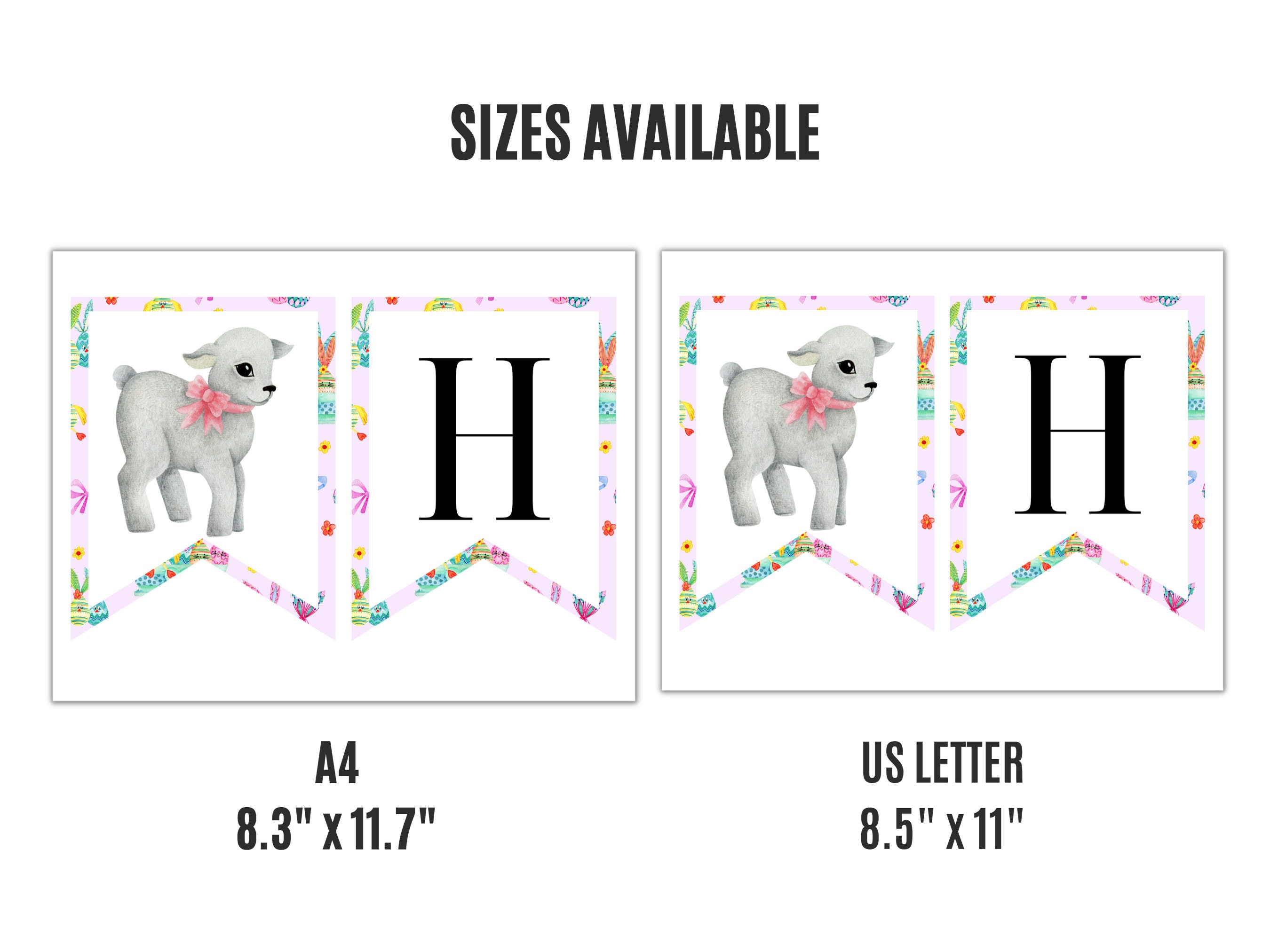 Hoppy Easter Banner Printable, Easter Garland, Easter Bunting, Easter ...
