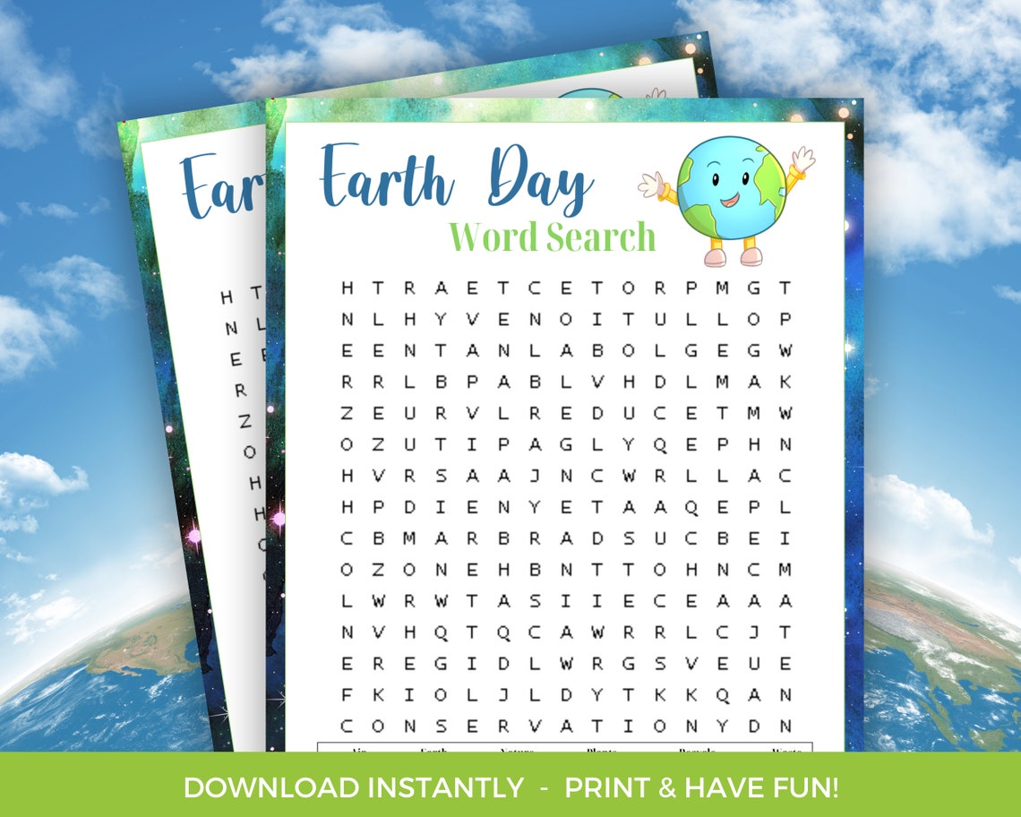 Earth Day Word Search Game, Printable Earth Day Word Search Activity ...