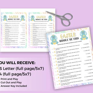 Easter Riddles Game Printable, Easter Jokes Activity, Easter Party ...