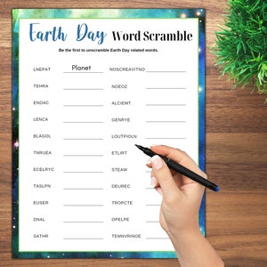 Earth Day Word Scramble Game, Printable Earth Day Word Scramble for ...